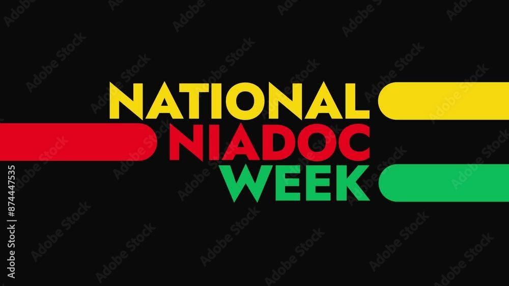National Niadoc Week colorful motion graphics seamless loopable text ...