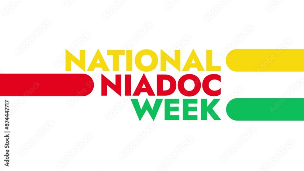 National Niadoc Week colorful motion graphics seamless loopable text ...