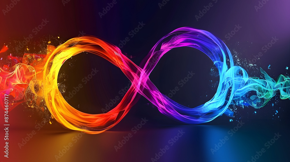 World Autism Awareness Day background with rainbowcolored infinity ...