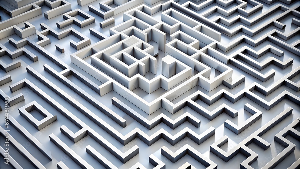 Abstract maze. Find right way. Isolated simple square maze black line ...