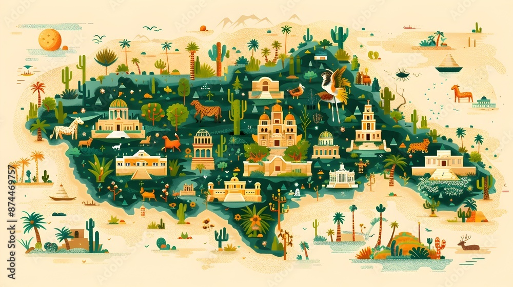 Comprehensive Map of Mexico s Tourist Destinations Cultural Icons and ...