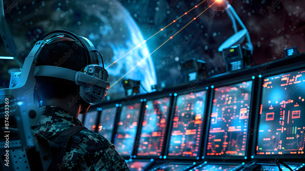 Advanced radar system used by operators to monitor space for defense ...