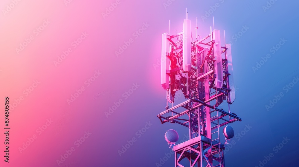 Isometric high speed internet, wireless mobile 5G network antenna ... Isometric high speed internet, wireless mobile 5G network antenna ...