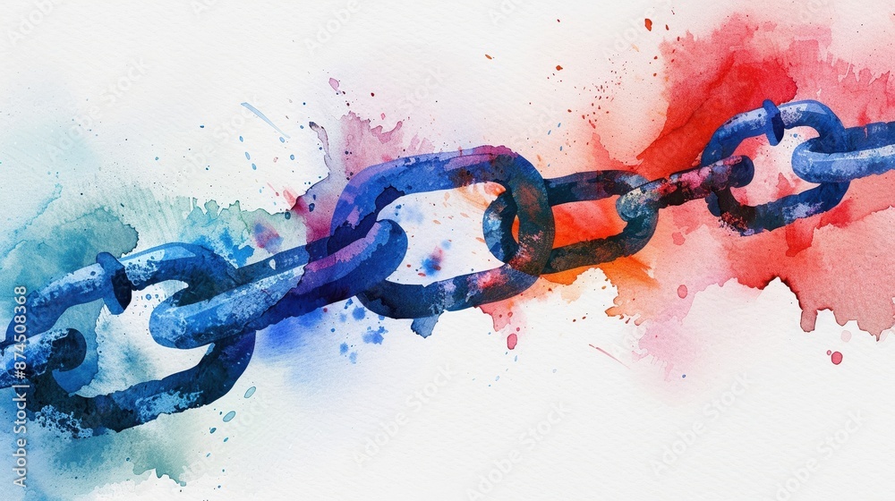 Watercolor broken chains symbolizing freedom, International Day of ...