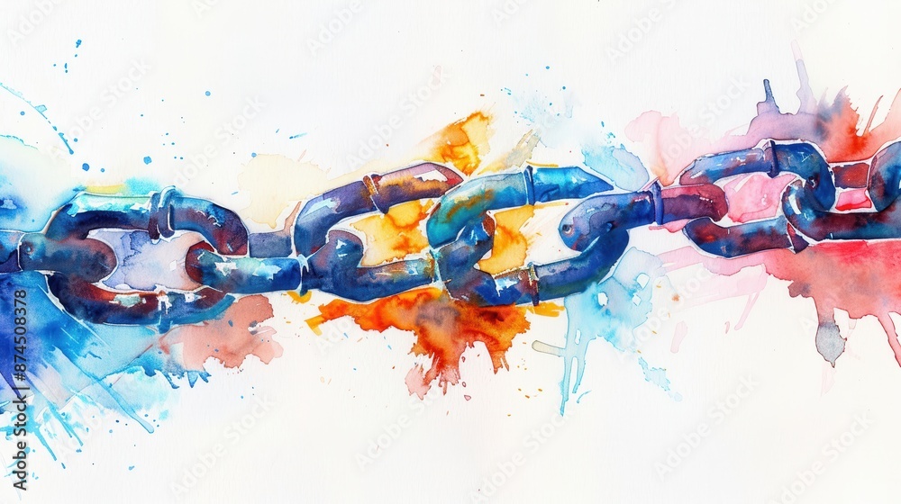 Watercolor broken chains symbolizing freedom, International Day of ...