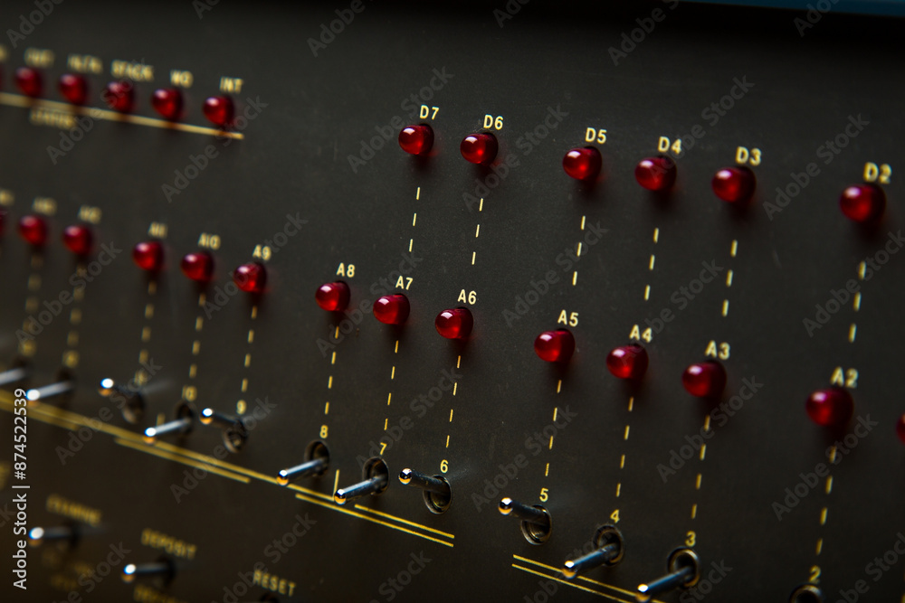 4K Ultra HD Image of Switches and Lights Detail on a Historic Altair ...
