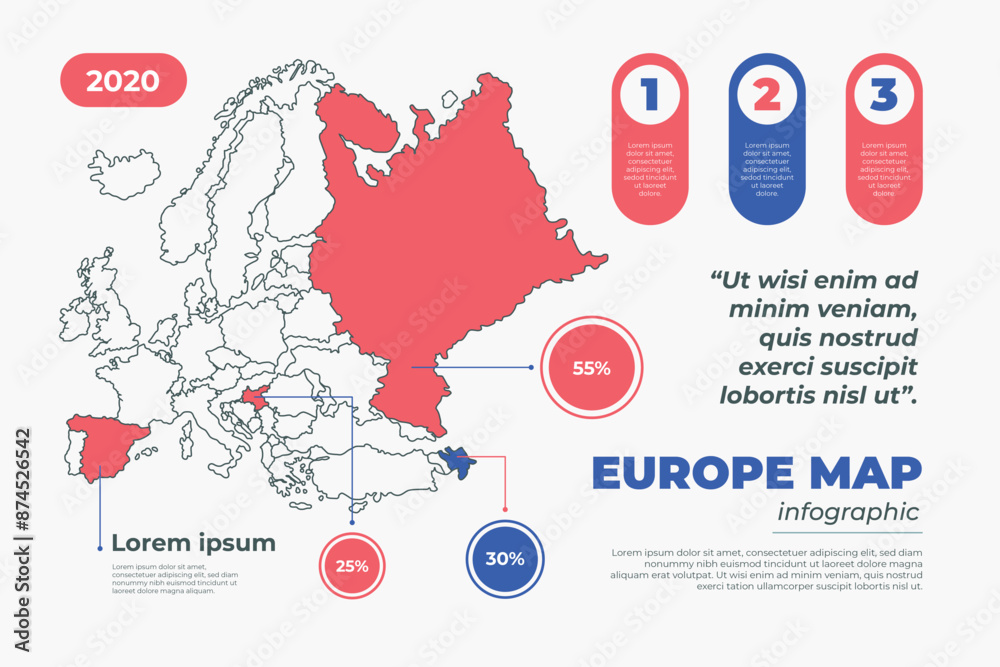Linear europe map infographic Stock Vector | Adobe Stock