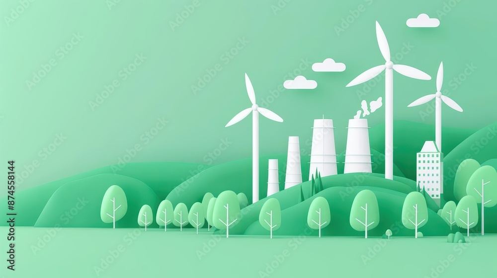 An infographic highlighting green energy initiatives, focusing on clean ...