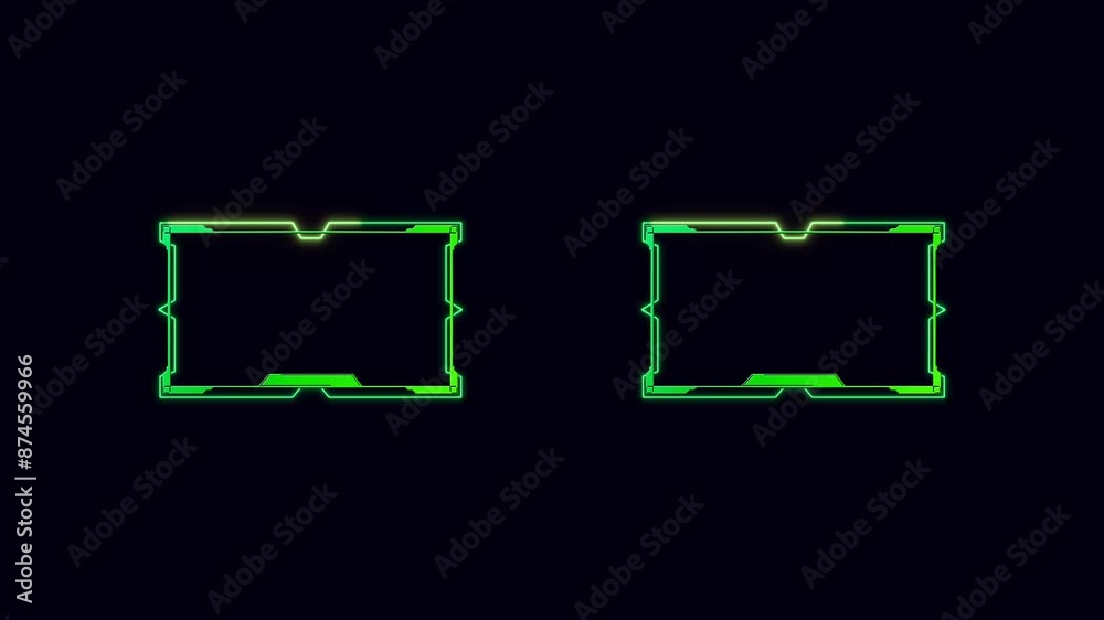 Looped light frame for game streaming video on a transparent background ...