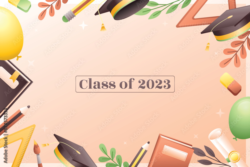 Gradient background for class of 2023 graduation Stock Vector | Adobe Stock