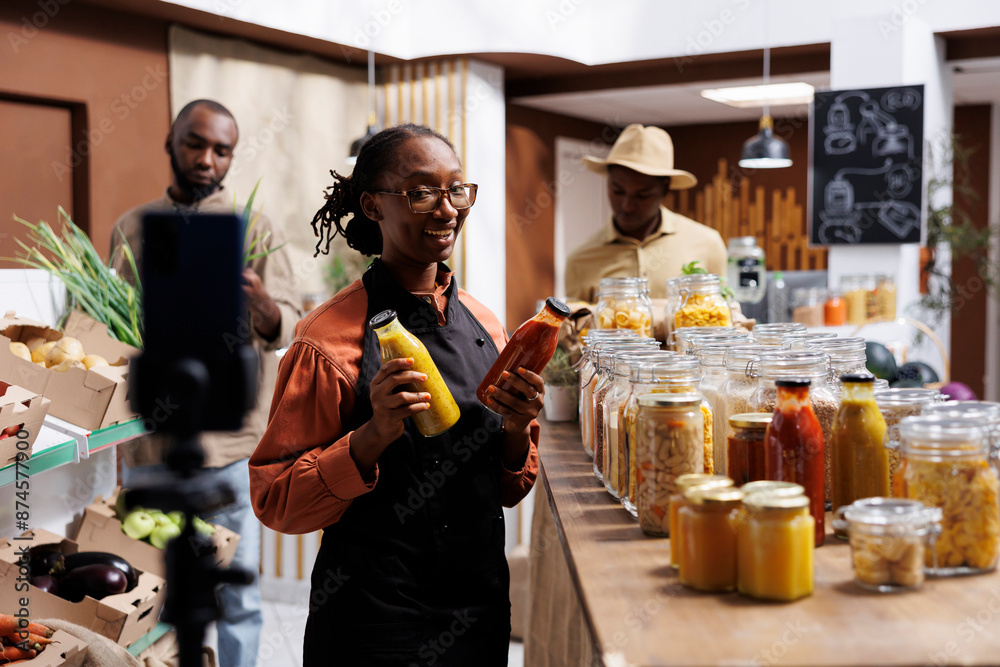 Black female owner promotes eco friendly products at local zero waste ...
