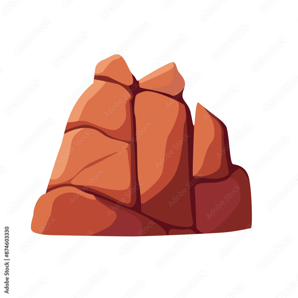 Desert rock stone formation vector illustration, desert cliffs clip art ...