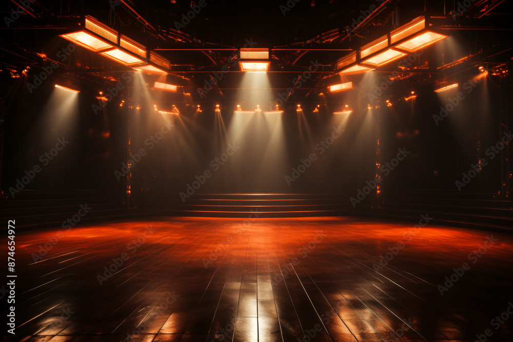 Modern dance stage light background with spotlight illuminated for ...