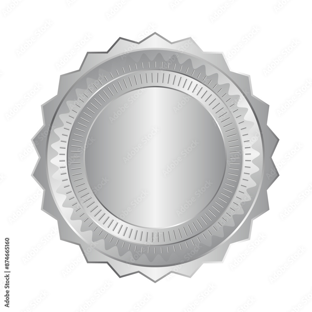 Realistic silver coins, blank coins, serrated edges of the coins look ...