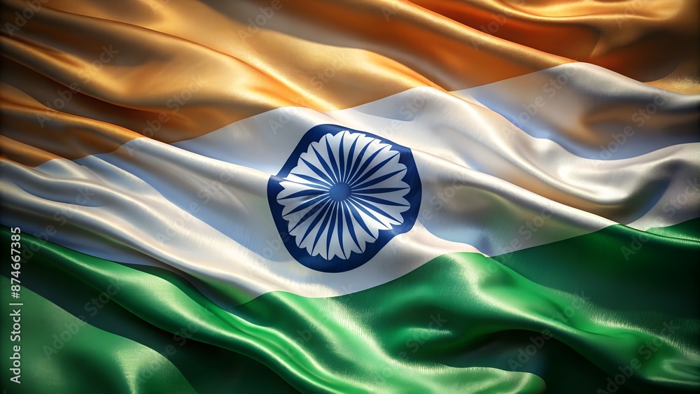 india flag made of premium wavy fabric with cinematic scene. india flag ...