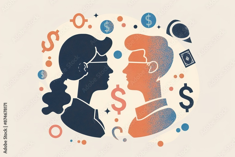 Flat illustration depicting gender roles, vector graphic design ...