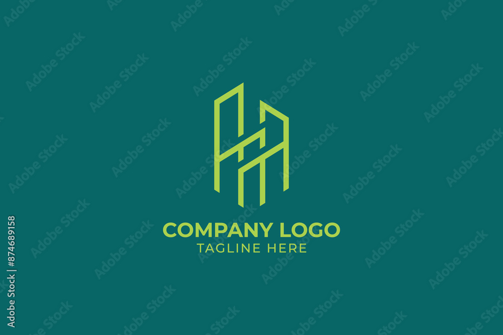 letter MH iconic building icon architecture logo design, Vector ...