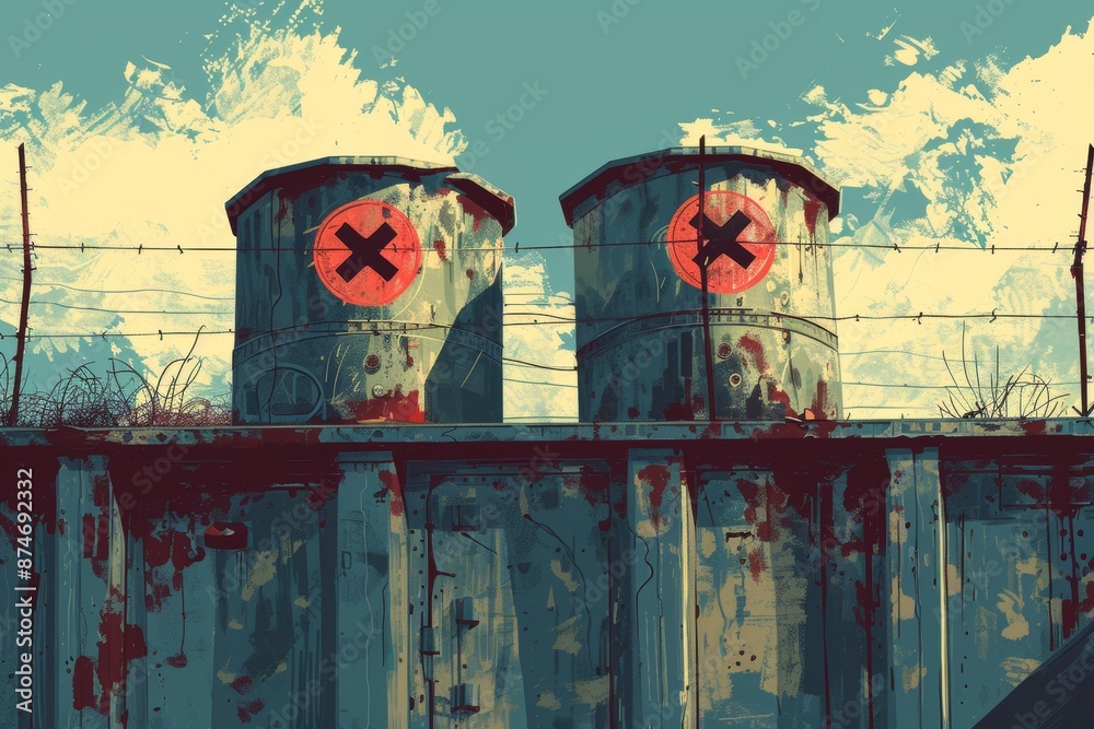 Vintage scientific drawing of lab bottles and chemical formulas on an ...