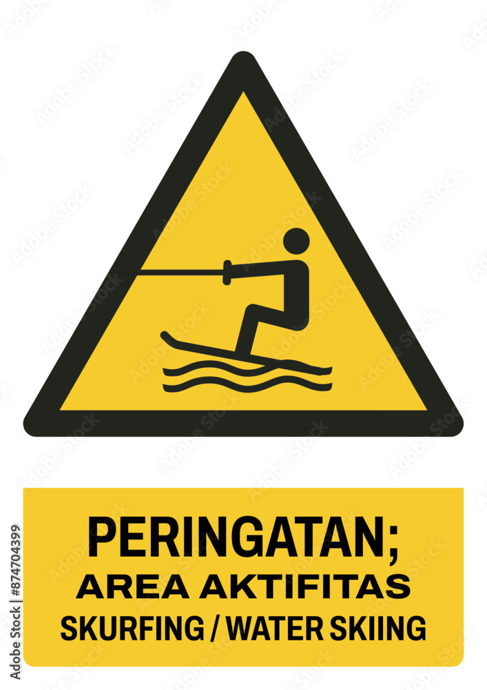 ISO warning safety signs in indonesian_peringatan; area aktifitas ...