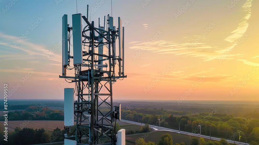 Next-Gen Wireless Communication Towers: 5G Technology for High Capacity and Broad Coverage Stock ...