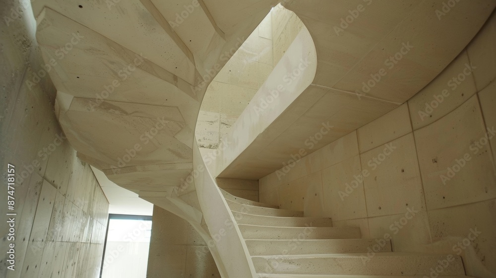 An upsidedown staircase that hangs from the ceiling creating an ...