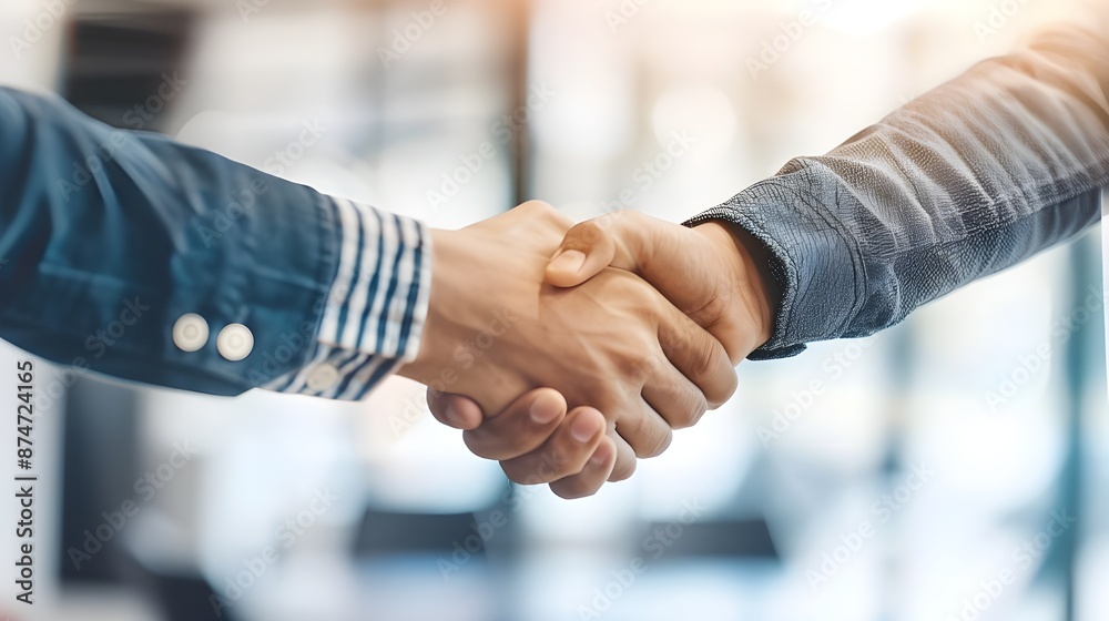 A close-up of a handshake between a hiring manager and a newly ...