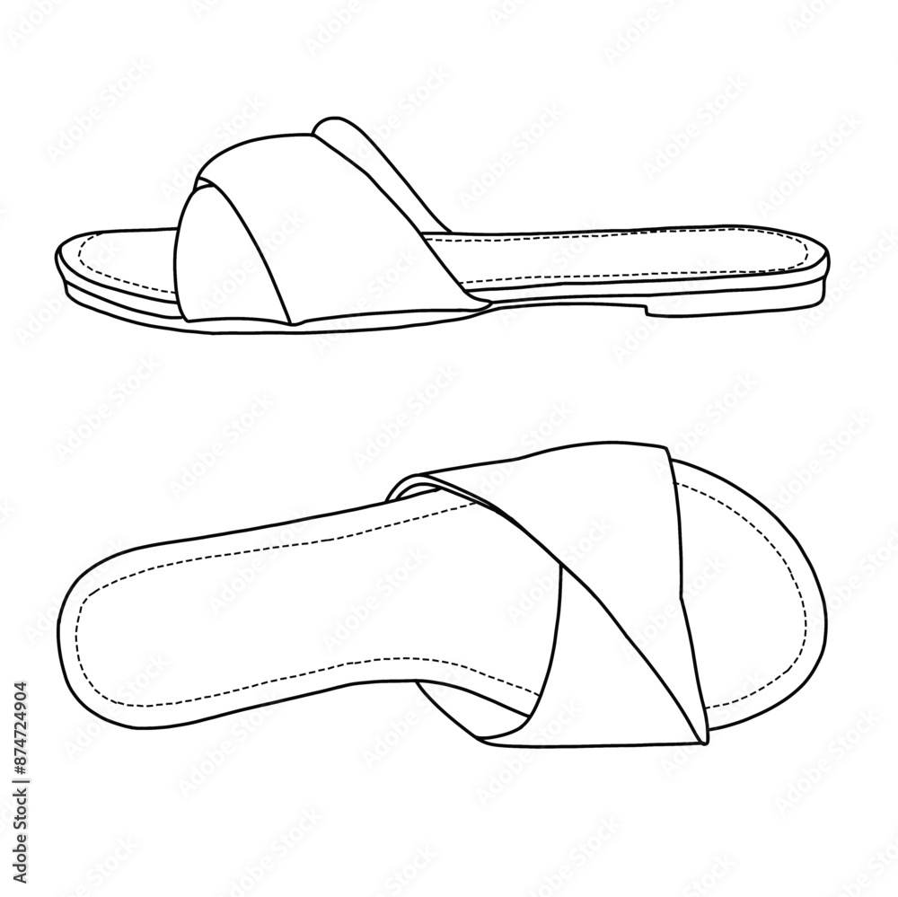 Women's Flat Sandals Fashion Slides With Soft Leather Slippers for ...