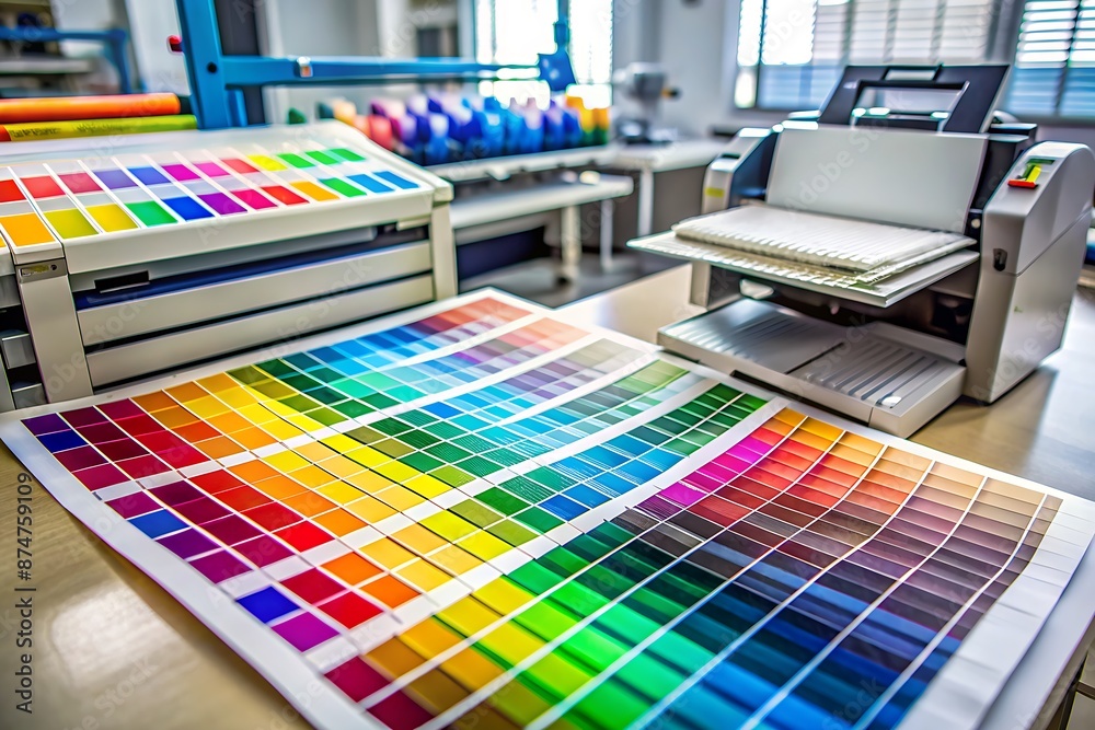 Calibrated color swatches and spectrophotometer devices on a clutter ...