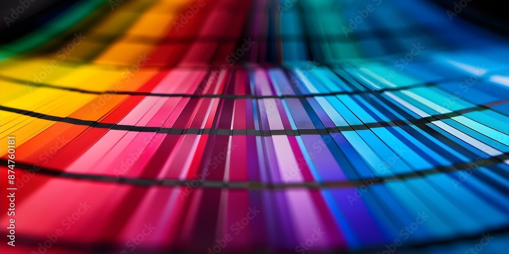 CMYK color mixing system chart for print design with sample shades ...