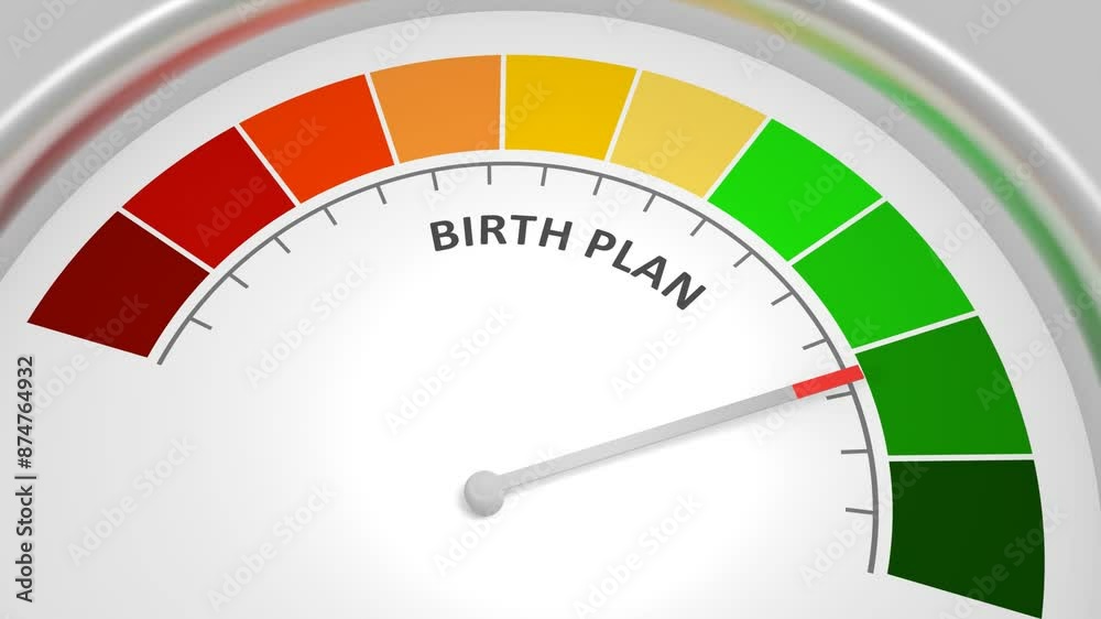 Meter scale with arrow. Pregnancy and birth planning measuring device ...