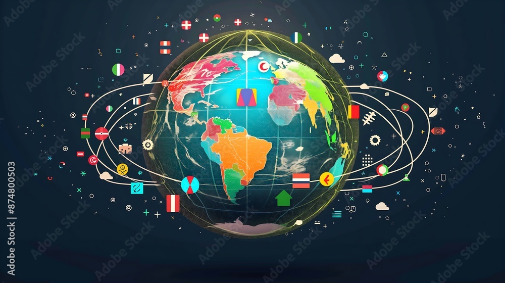 Diverse languages and scripts processed by AI in a detailed and ...