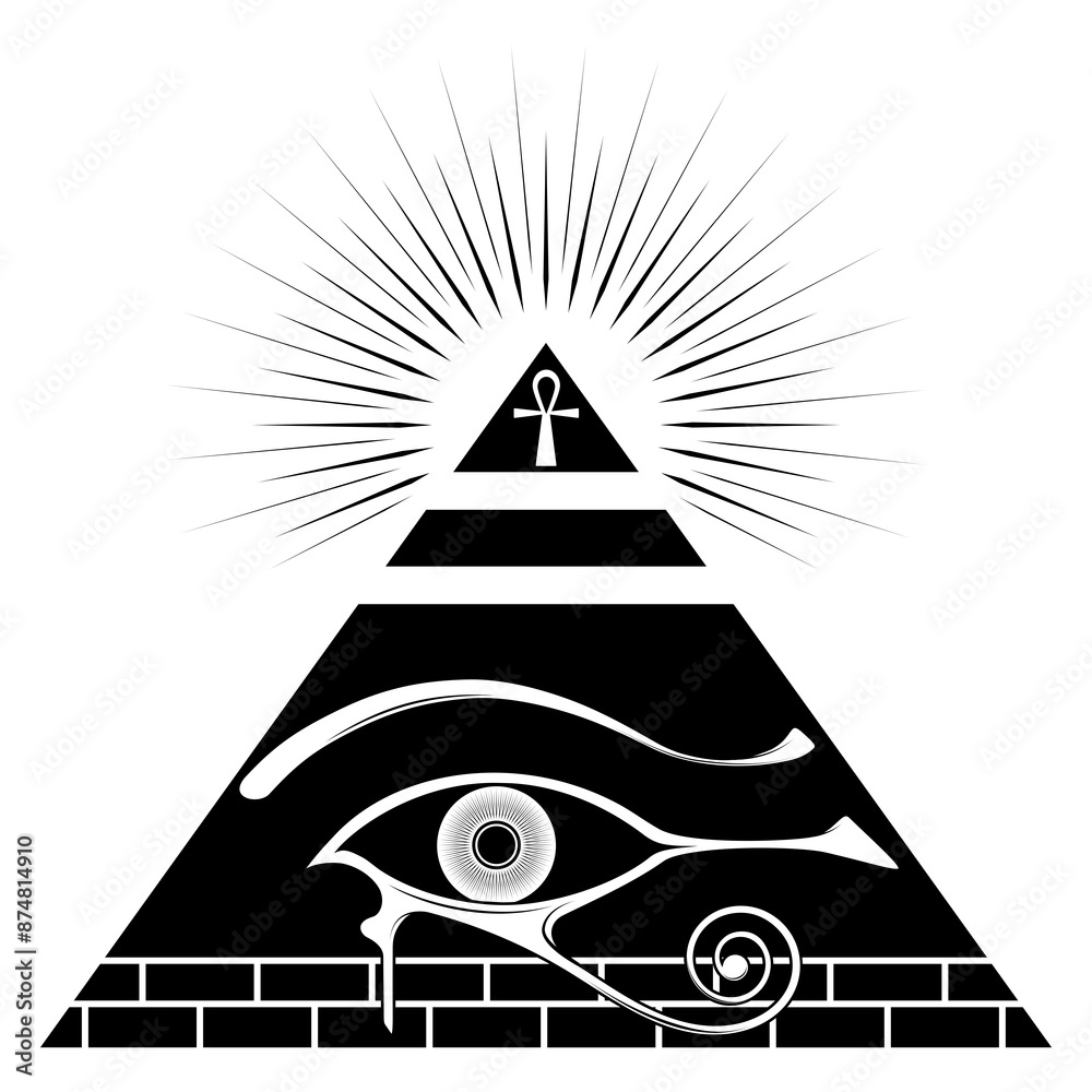 Ancient Egyptian pyramid with eye of Horus, ancient Egyptian symbols ...