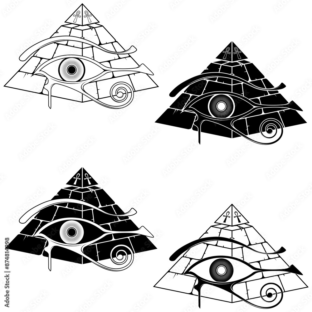 Ancient Egyptian pyramid with eye of Horus, ancient Egyptian symbols ...