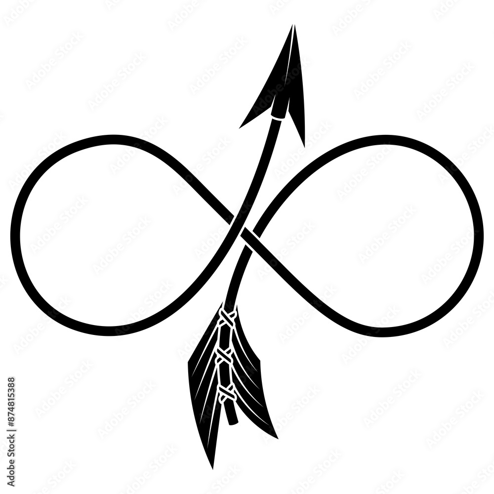 Curved arrow in the shape of an infinity symbol, knotted arrow Stock ...