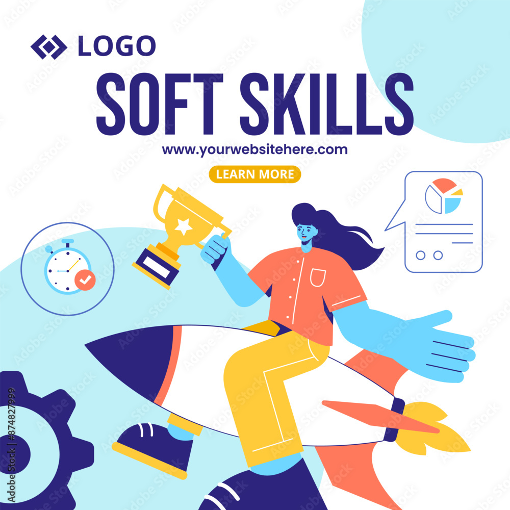 Soft Skills Social Media Illustration Flat Cartoon Hand Drawn Templates ...