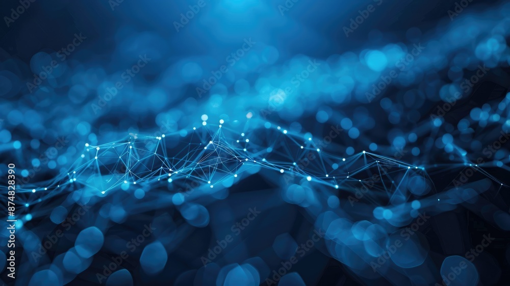 Abstract Blue Digital Network - A digital abstract background featuring ...