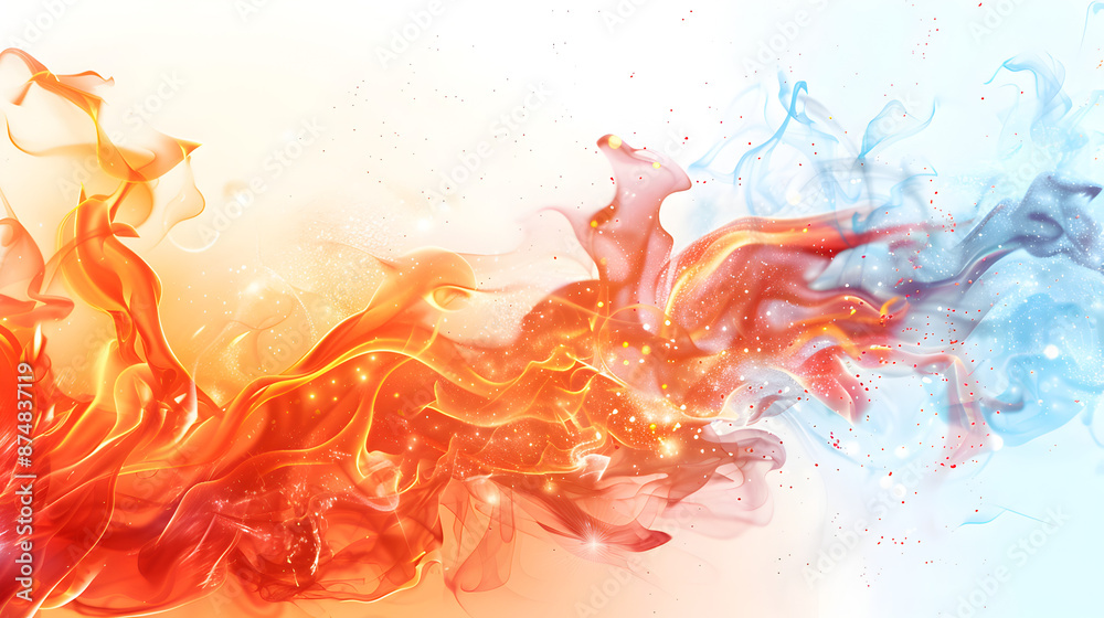 Dancing Flames Vibrant Fire on White Background, dancing flames ...