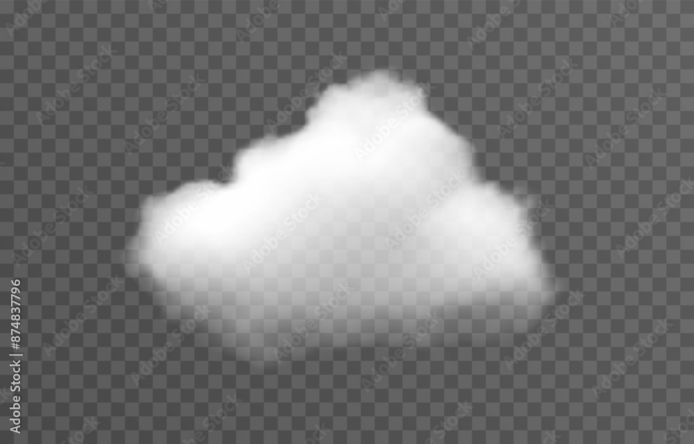Vector cloud png. Realistic cloud, smoke or fog on an isolated ...