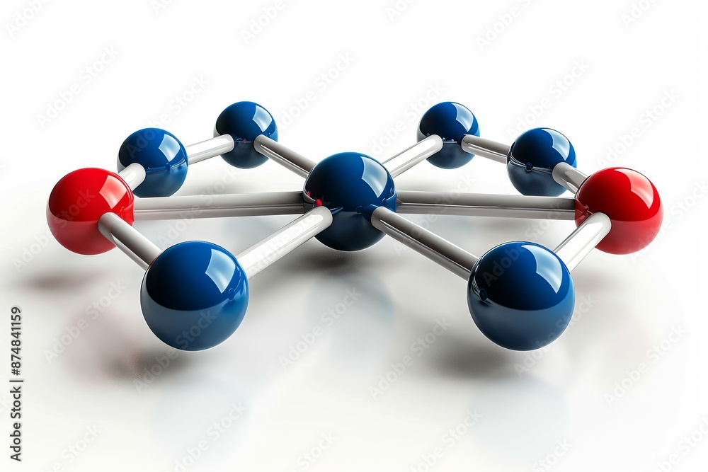 3D molecular model with connected atoms, showcasing the structure and ...