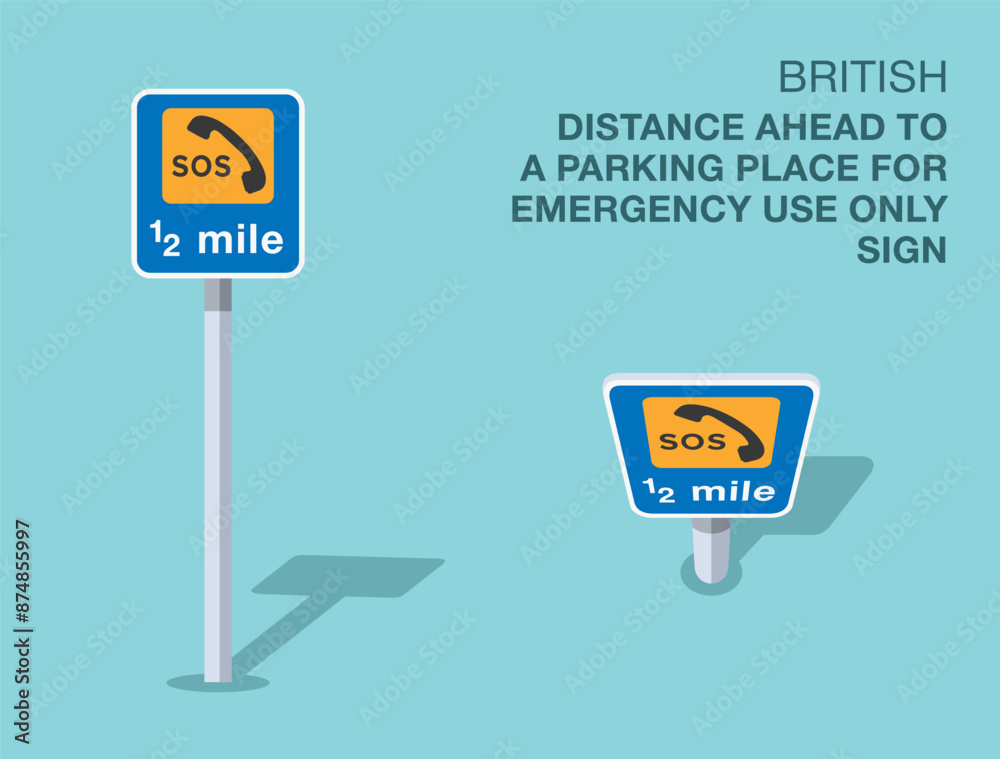 Traffic regulation rules. Isolated British "distance ahead to a parking ...