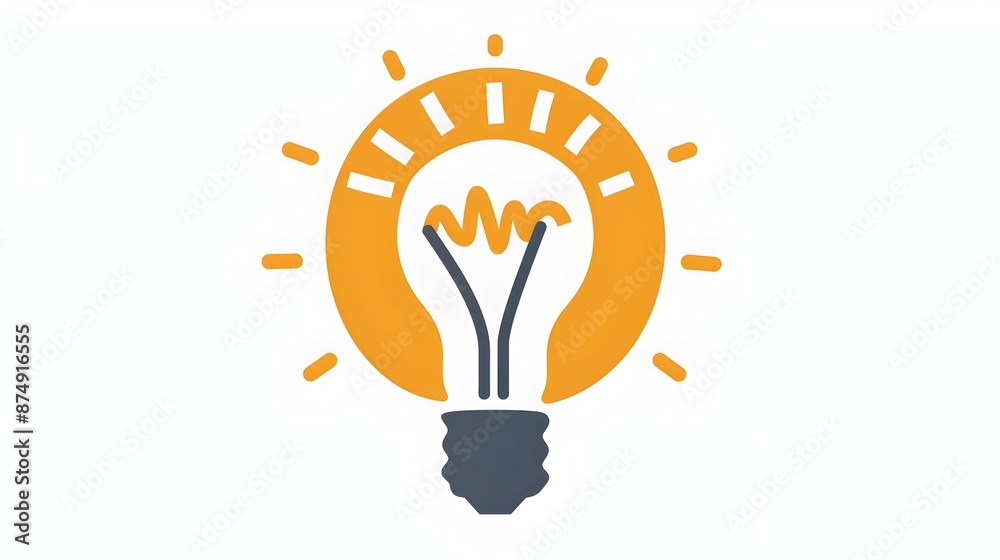 Lightbulb Icon Over Head Symbolizing Moment of Decision Making and ...