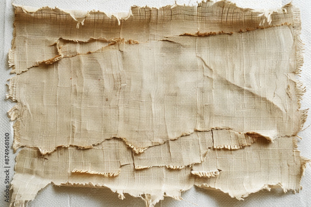 Burlap Texture Background. Beige Paper Sheet with Torn Edges for ...