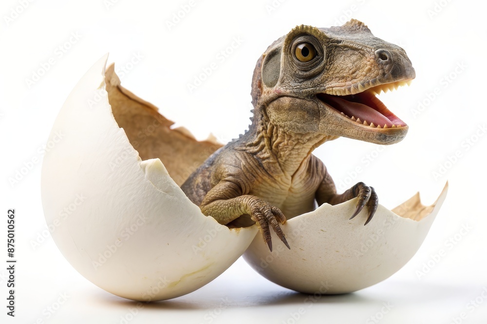 Baby Dinosaur Hatching from Egg - A cute baby dinosaur hatching from an ...