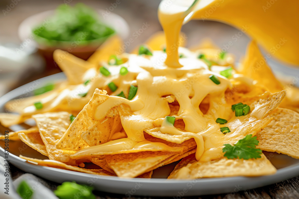 nice snack or finger food with tortillas or nachos with a floating ...