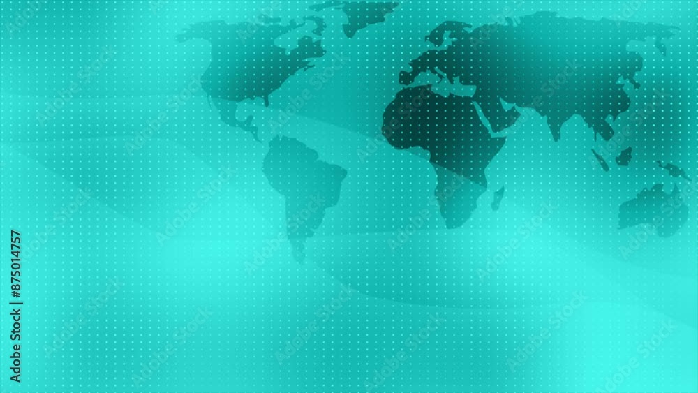 Cyan color futuristic world map geographical background, hi-tech map of ...