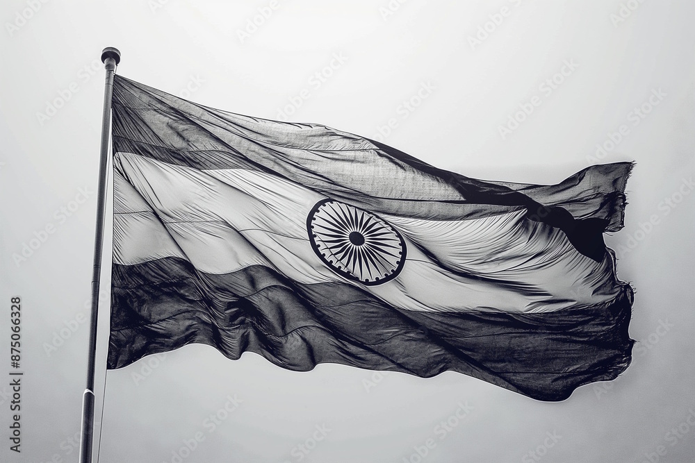 Black and white Indian flag, symbolizing history, legacy, and national ...