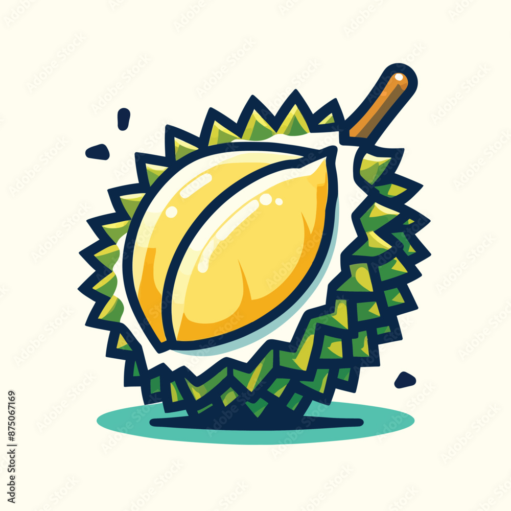 cartoon illustration of fresh durian fruit Stock Vector | Adobe Stock