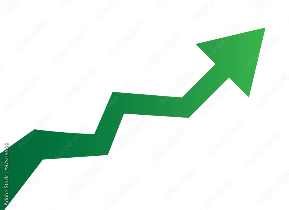 Growing business green arrow chart bar. Profit arow Vector illustration ...