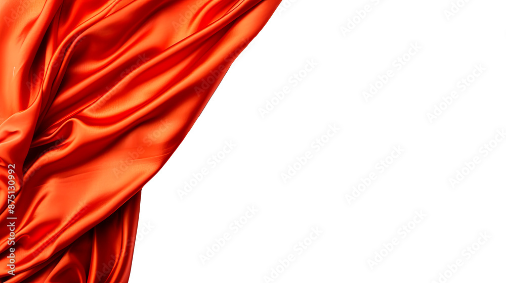 Bright red fabric with elegant folds, ideal for fashion designs, event ...