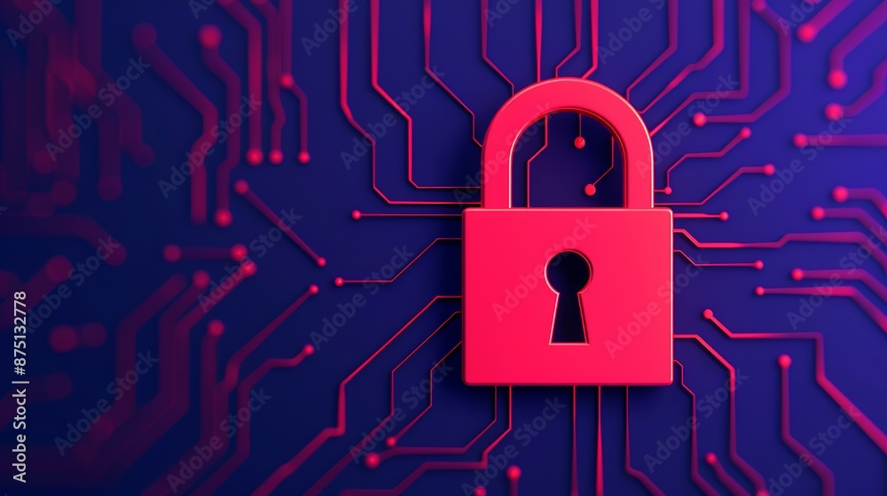 Detailed encryption and cybersecurity artwork with encrypted data ...